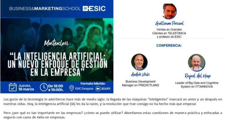 Master Class en ESIC Business School "La Inteligencia Artificial: Un Nuevo enfoque de gestión en ...